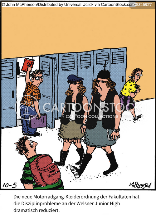 Cartoons und Karikaturen mit Biker