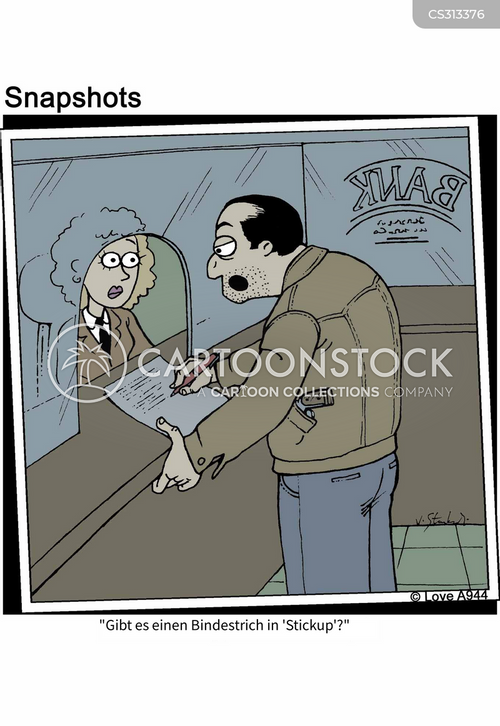 Cartoons und Karikaturen mit Bindestrich