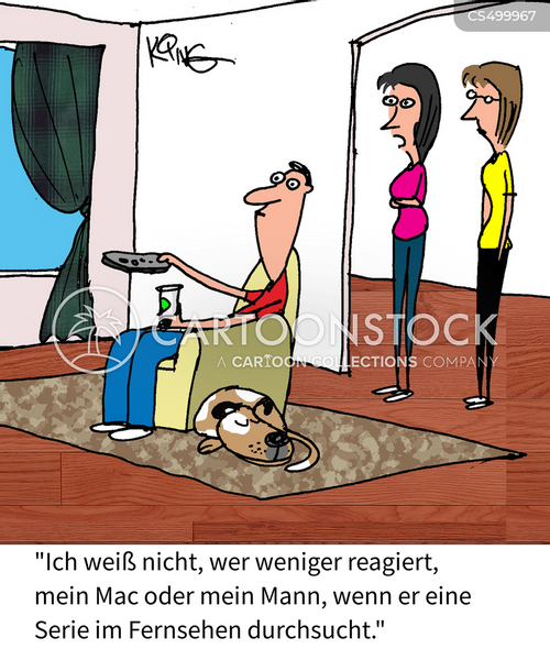 Cartoons und Karikaturen mit Mac-computer