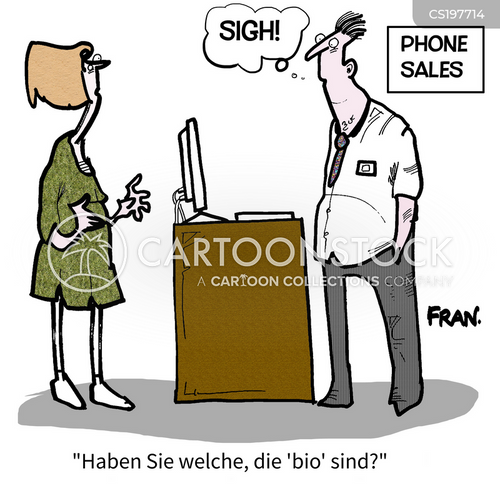 Cartoons und Karikaturen mit Bio-produkte