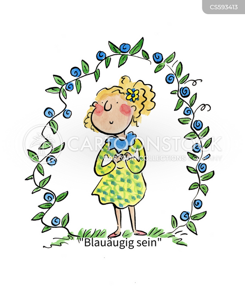 Cartoons und Karikaturen mit Blaue Blumen