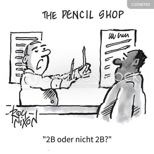 Cartoons und Karikaturen mit 2b-bleistift