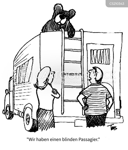 Cartoons und Karikaturen mit Blinder Passagier