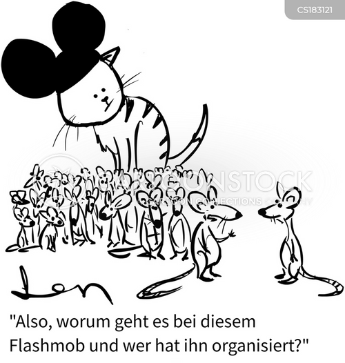 Cartoons und Karikaturen mit Blitzmobs