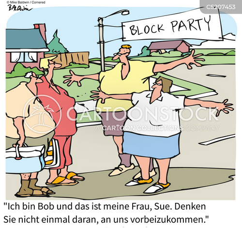 Cartoons und Karikaturen mit Blockpartys