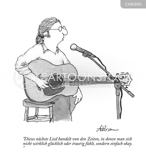 Cartoons und Karikaturen mit Gitarrist
