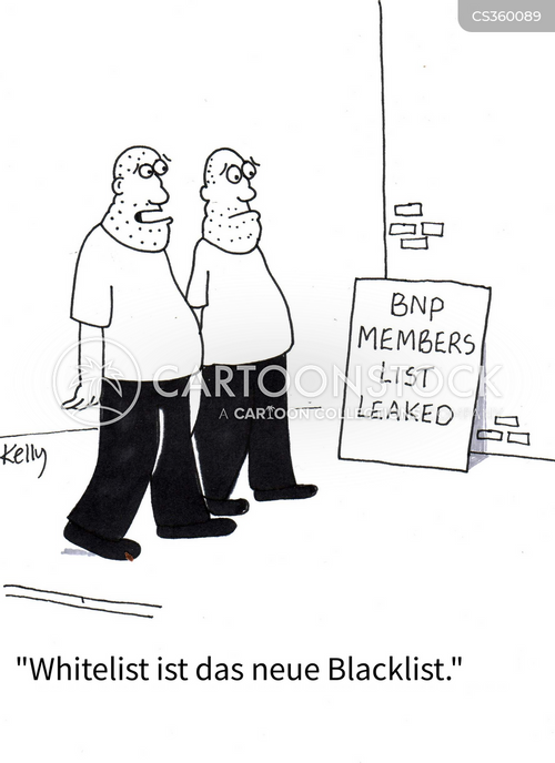 Cartoons und Karikaturen mit Blacklists