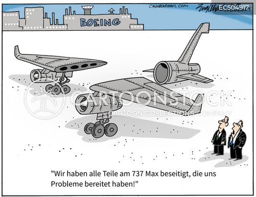 Cartoons und Karikaturen mit Boeing 737 Max