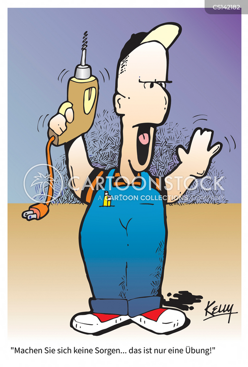 Cartoons und Karikaturen mit Bohrer