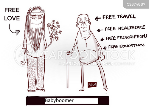 Cartoons und Karikaturen mit Baby-boomer