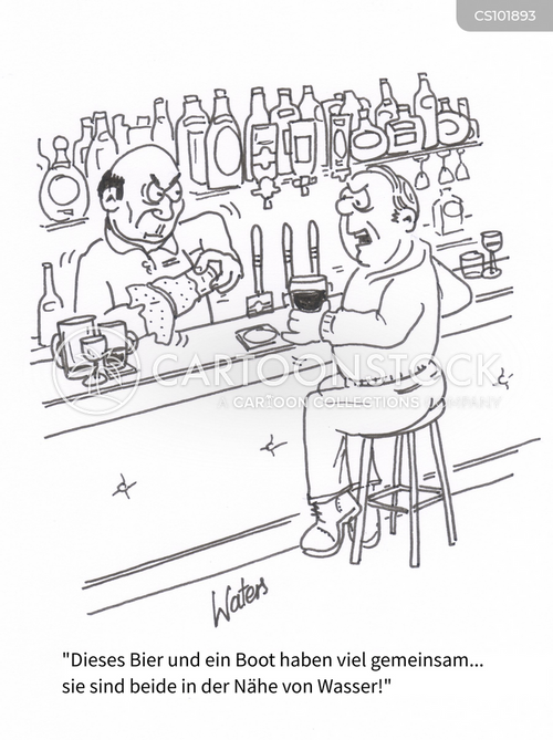 Cartoons und Karikaturen mit Biertrinker