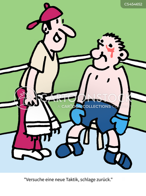 Cartoons und Karikaturen mit Boxtrainer