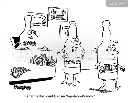 Cartoons und Karikaturen mit Napoleon-brandy