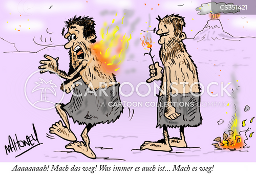 Cartoons und Karikaturen mit Feuer Fangen
