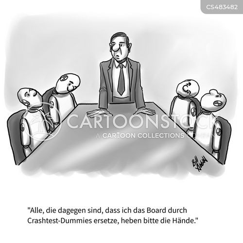 Cartoons und Karikaturen mit Crashtest-dummys