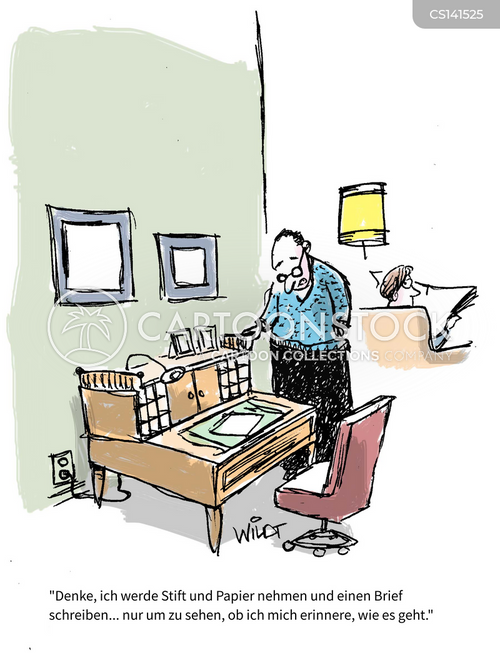 Cartoons und Karikaturen mit Brief Schreiben