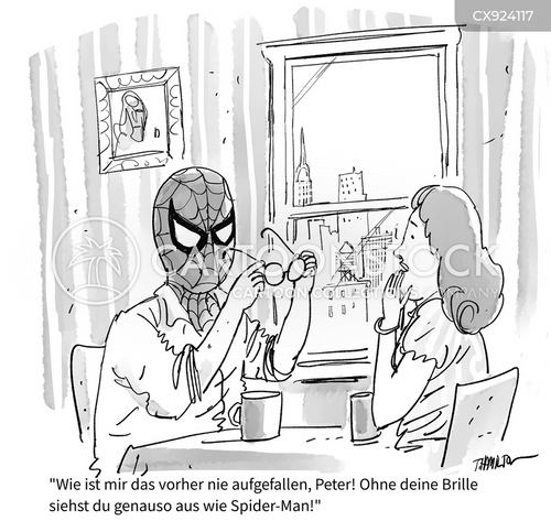 Cartoons und Karikaturen mit Brillen