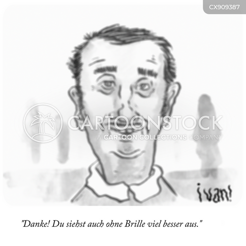 Cartoons und Karikaturen mit Brille