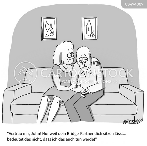 Cartoons und Karikaturen mit Bridge-partner