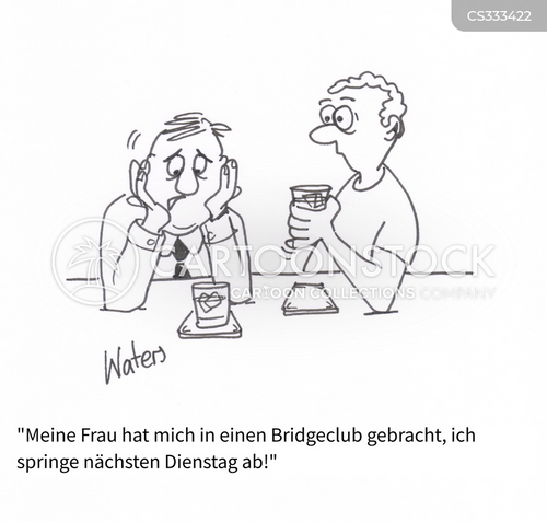 Cartoons und Karikaturen mit Bridge-clubs