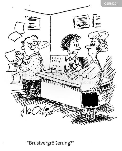 Cartoons und Karikaturen mit Brust-