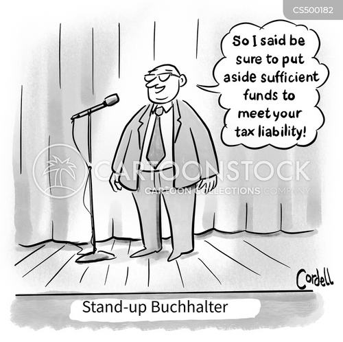 Cartoons und Karikaturen mit Buchhalter