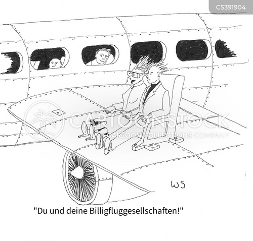 Cartoons und Karikaturen mit Economy Class