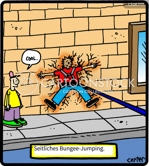 Cartoons und Karikaturen mit Bungee-jump