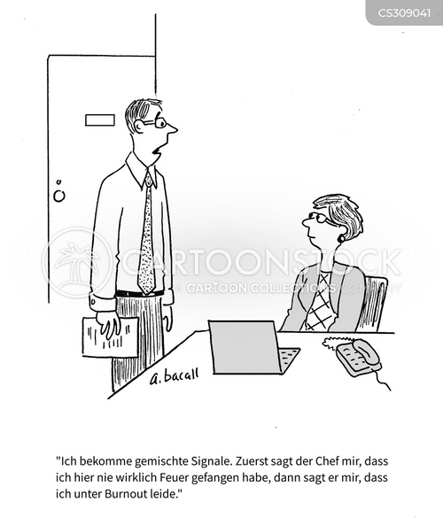Cartoons und Karikaturen mit Burn-out