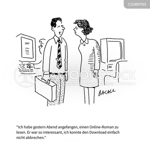 Cartoons und Karikaturen mit Online-roman