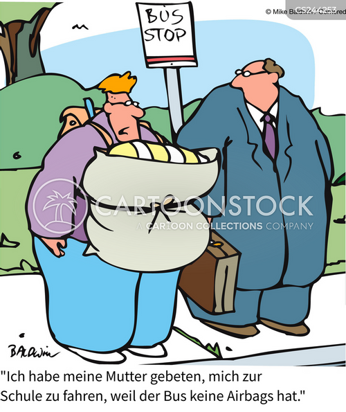 Cartoons und Karikaturen mit Bus