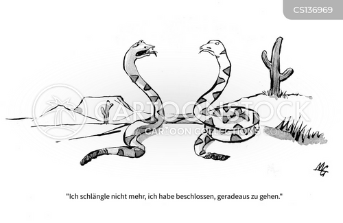 Cartoons und Karikaturen mit Sidewinder Klapperschlange
