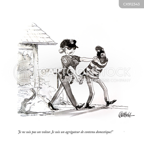 Dessins humoristique et caricaturés avec Cambriolage À Domicile