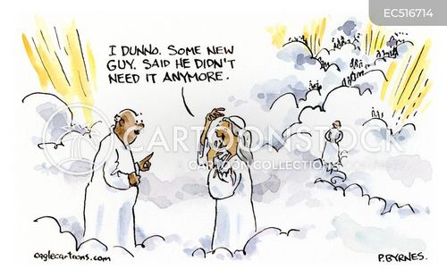 Newcomer In Heaven Cartoons and Comics - funny pictures from CartoonStock