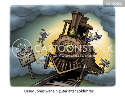 Cartoons und Karikaturen mit Dampfingenieur