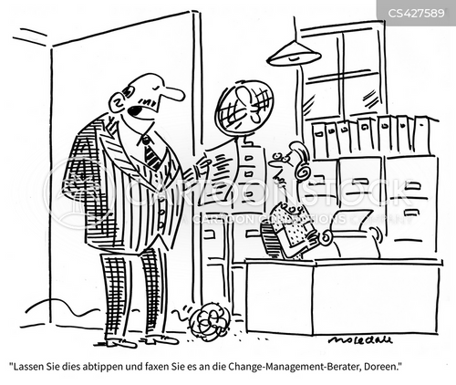 Cartoons und Karikaturen mit Change-management