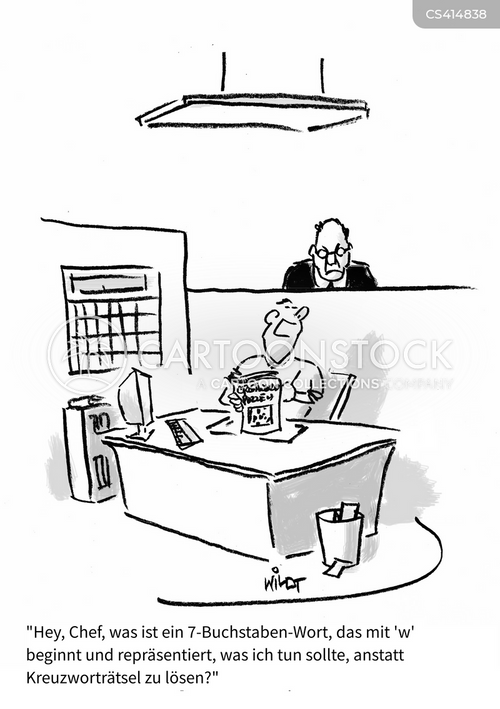 Cartoons und Karikaturen mit Disziplin Bei Der Arbeit