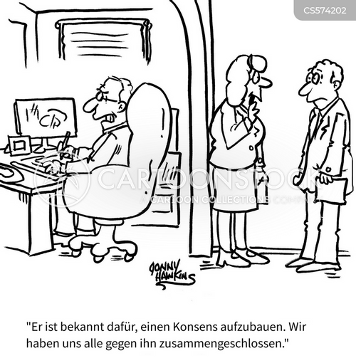 Cartoons und Karikaturen mit Konsens-engineering