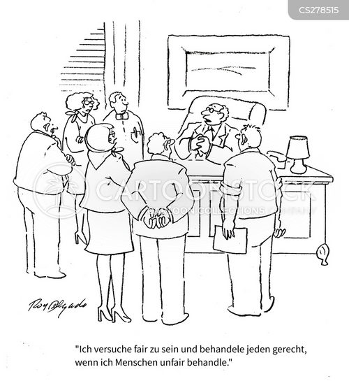 Cartoons und Karikaturen mit Fairness-doktrin