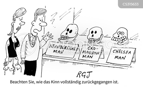 Cartoons und Karikaturen mit Neandertaler Mann