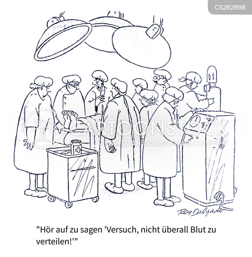 Cartoons und Karikaturen mit Blutfleck