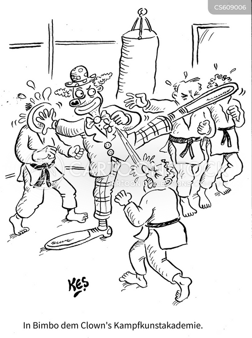 Cartoons und Karikaturen mit Clowns