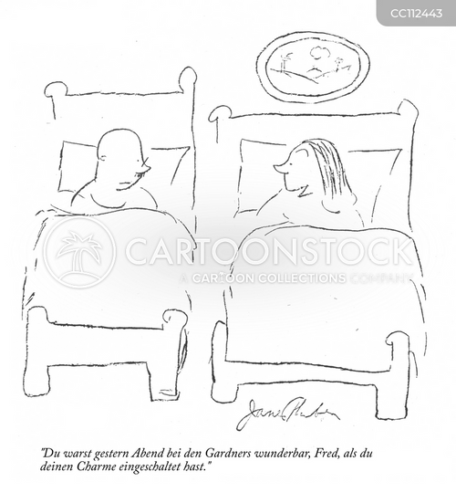 Cartoons und Karikaturen mit Abendessenparty
