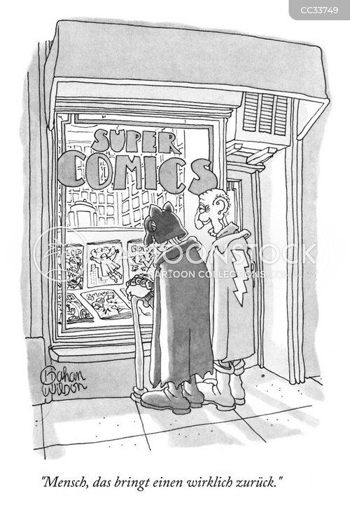 Cartoons und Karikaturen mit Comicladen