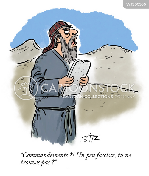 Dessins humoristique et caricaturés avec Moïse Et Les Dix Commandements