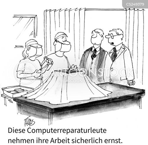 Cartoons und Karikaturen mit Computer-wartung