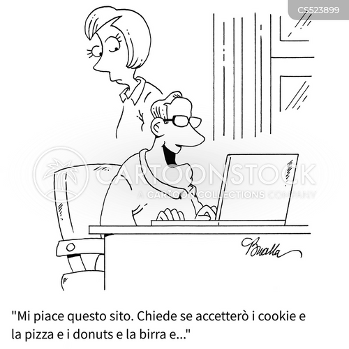 Cartoons und Karikaturen mit Web-cookie