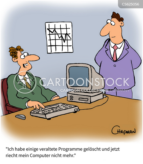 Cartoons und Karikaturen mit Software-wartung