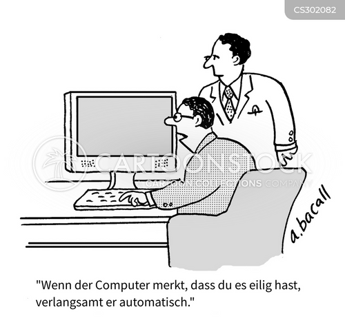 Cartoons und Karikaturen mit Computer Ungeduld