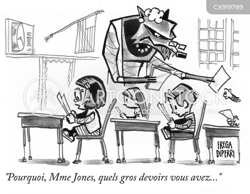 Dessins humoristique et caricaturés avec Devoir Scolaire